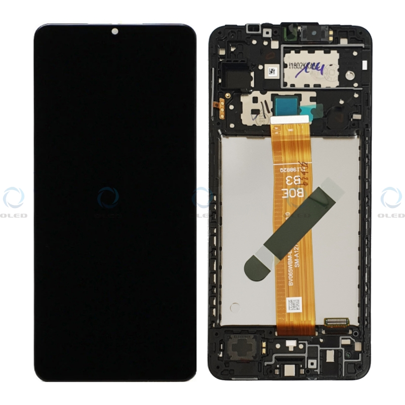Pantalla completa con marco para Samsung Galaxy A12 2021 A127(BOE) negra original